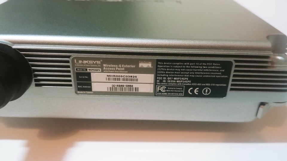 Linksys Cisco Systems WAP54GPE Wireless-G Exterior Access Point | eBay