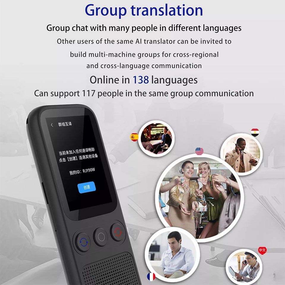Portable Smart Translator Device 138 Languages Two-Way Voice ...