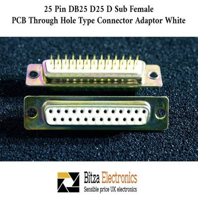 ITT 25 Pin DB25 D25 D Sub Female PCB Through Hole Type Connector ...