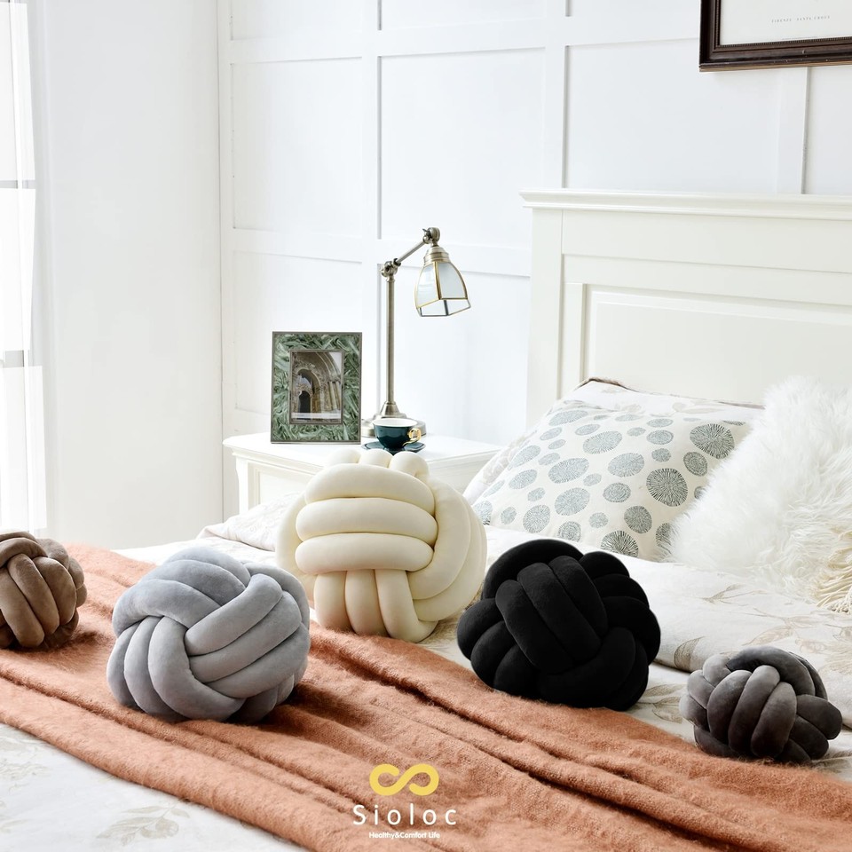 Soft Knot Ball Pillows,Round Throw Pillow Cushion Home Decoration Plush ...