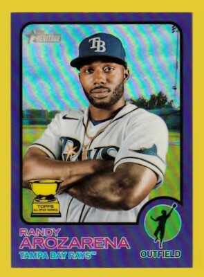 2022 Heritage 55 Randy Arozarena Purple Chrome Rays OF | eBay