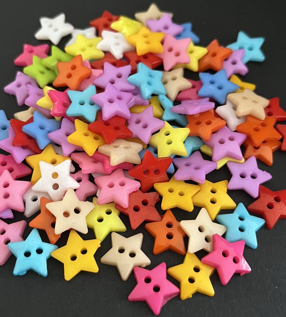 100 X Mixed Colour Acrylic Star Craft Buttons 12mm | eBay UK