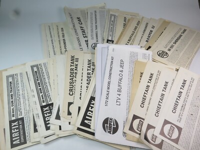 AIRFIX TAMIYA Model Kit Instruction Sheets MILITARY VEHICLES 1960s/70s ...