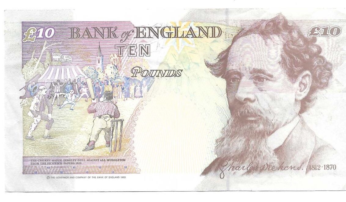 Queen Elizabeth & Charles Dickens 10£ banknote | eBay