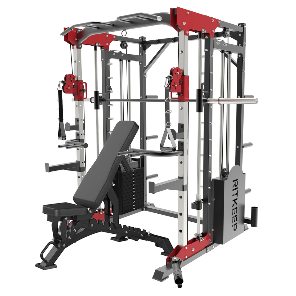 PMAX 5600 Home Gym Smith Machine - Integrated Weight System | 6-in-1 ...