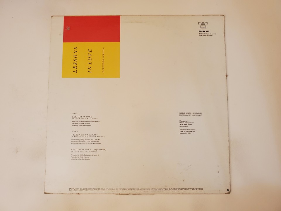 Level 42 - Lessons in Love (Extended Version) (Vinyl Record LP) | eBay