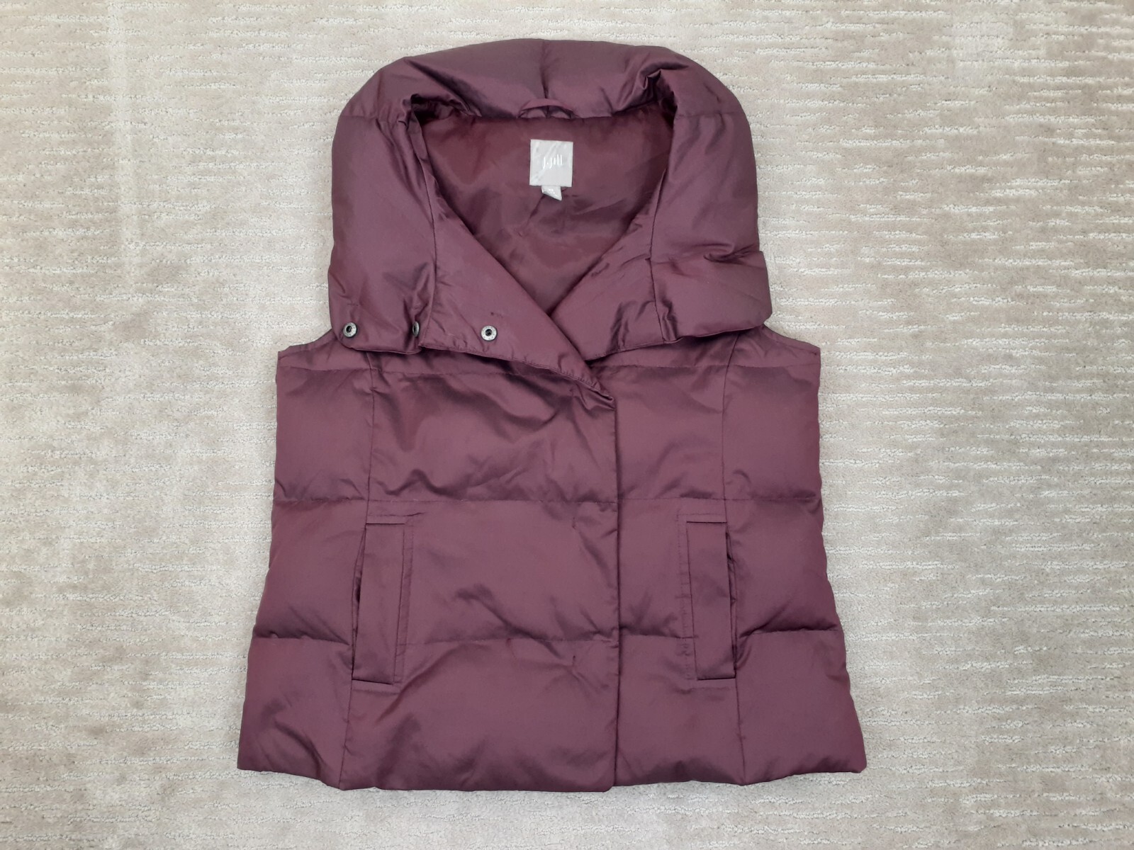 J Jill Puffer Vest Women XS Pet Purple Down Filled Sleeveless Jacket ...