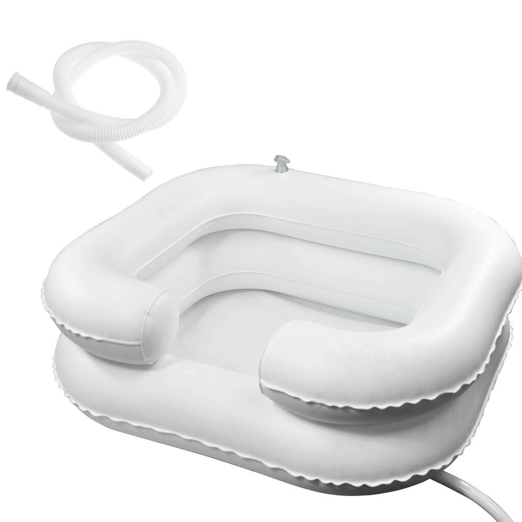 Inflatable Portable Basin Sink Hair Washing Aids Foldable in Bed Travel ...