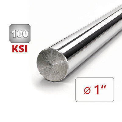 Chrome Plated Steel Rod 100 KSI - 1" Dia x 24" length, 1045 steel | eBay