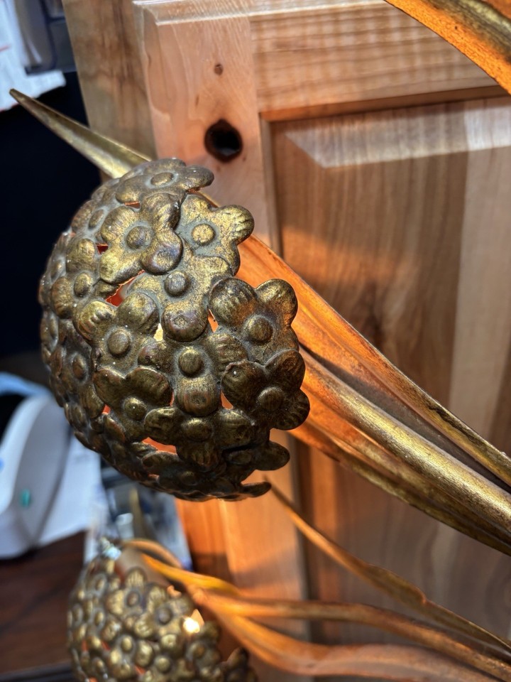 Huge 1960s Vintage Hydrangea Palladio Wall Sculpture Lamp, Made in ...