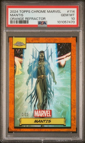 2024 TOPPS CHROME MARVEL ORANGE REFRACTOR #114 MANTIS 10/25 PSA 10 | eBay