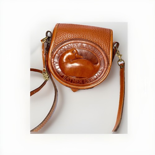Vintage Big Duck Dooney & Bourke Crossbody British Tan Leather | eBay
