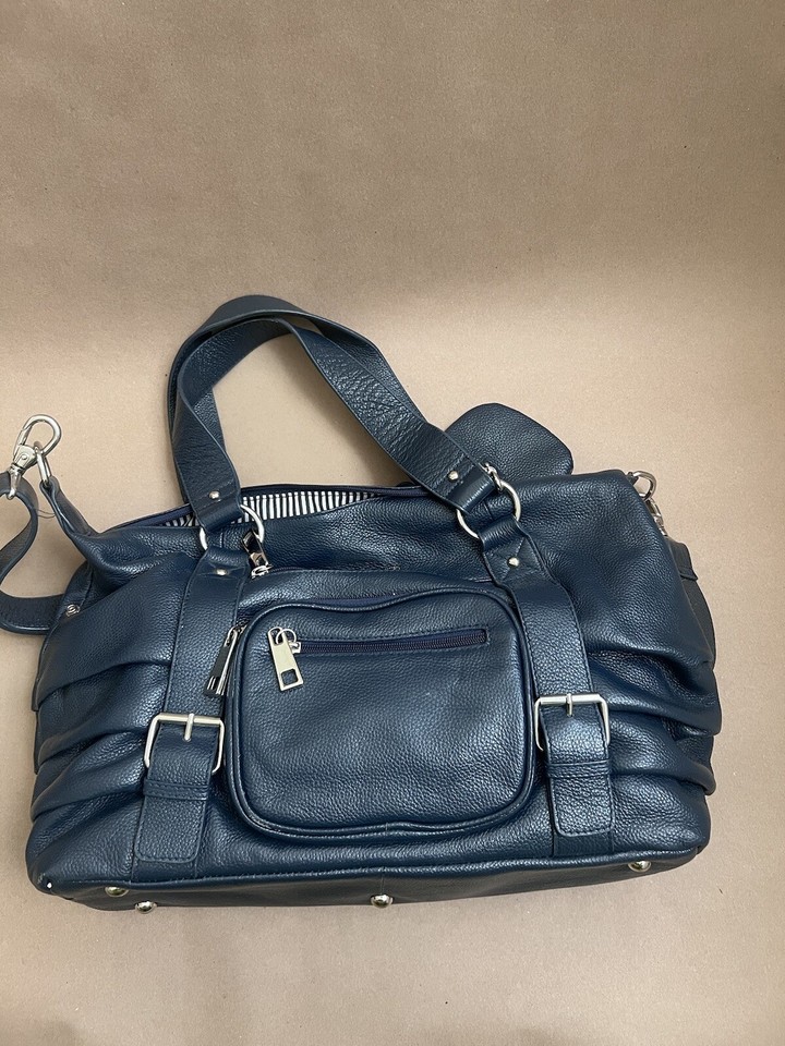 Dark Navy Blue Shutter Bag Leather Camera Bag Top Handle And Shoulder ...