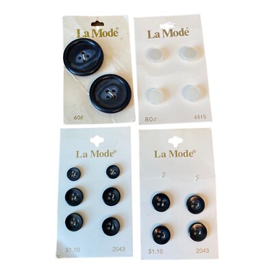 la mode buttons on card Lot Of 4 | eBay