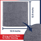 Microfiber Cleaning Cloth Grey - 12 Packs 12.5"X12.5" - High ...