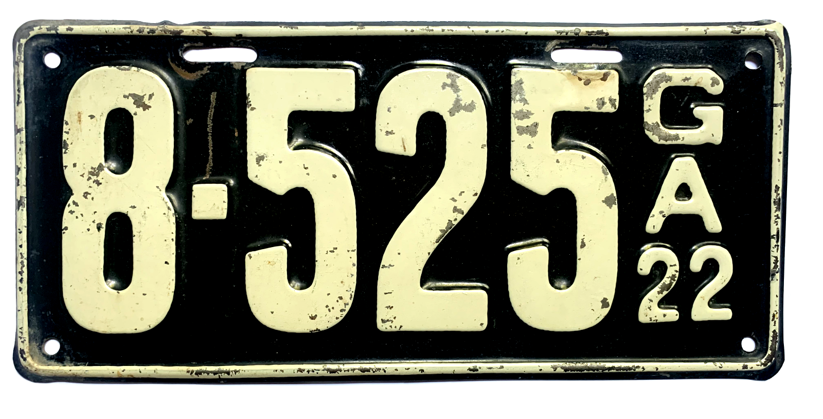 1922 GEORGIA PASSENGER CAR LICENSE PLATE AUTO TAG NICE ALL ORIGINAL # 8 ...