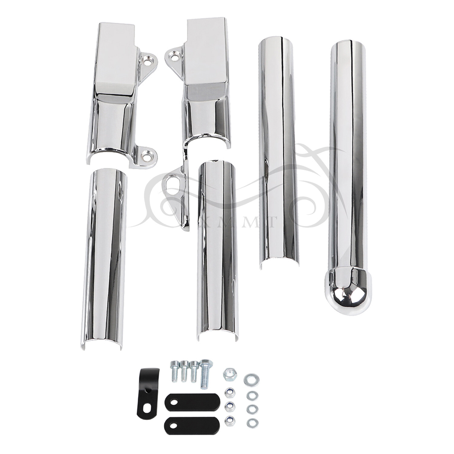 Chrome Metal Swingarm Tube Cover Kit For Harley Fat Boy Heritage ...