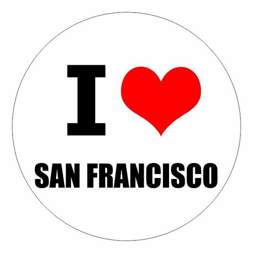 I love San Francisco Kalifornien in 2 Größen erhältlich Aufkleber ...