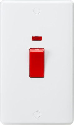 White Curved Edge Wiring Accessories 45A Cooker Connection Unit | eBay