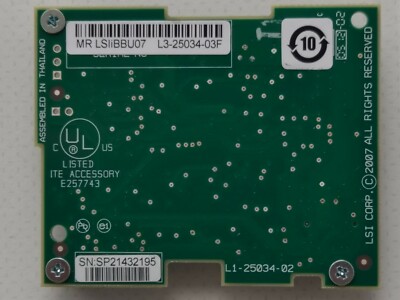 LSI Battery Backup Unit LSIiBBU07 Controller Board | L3-25034-03F | L3 ...