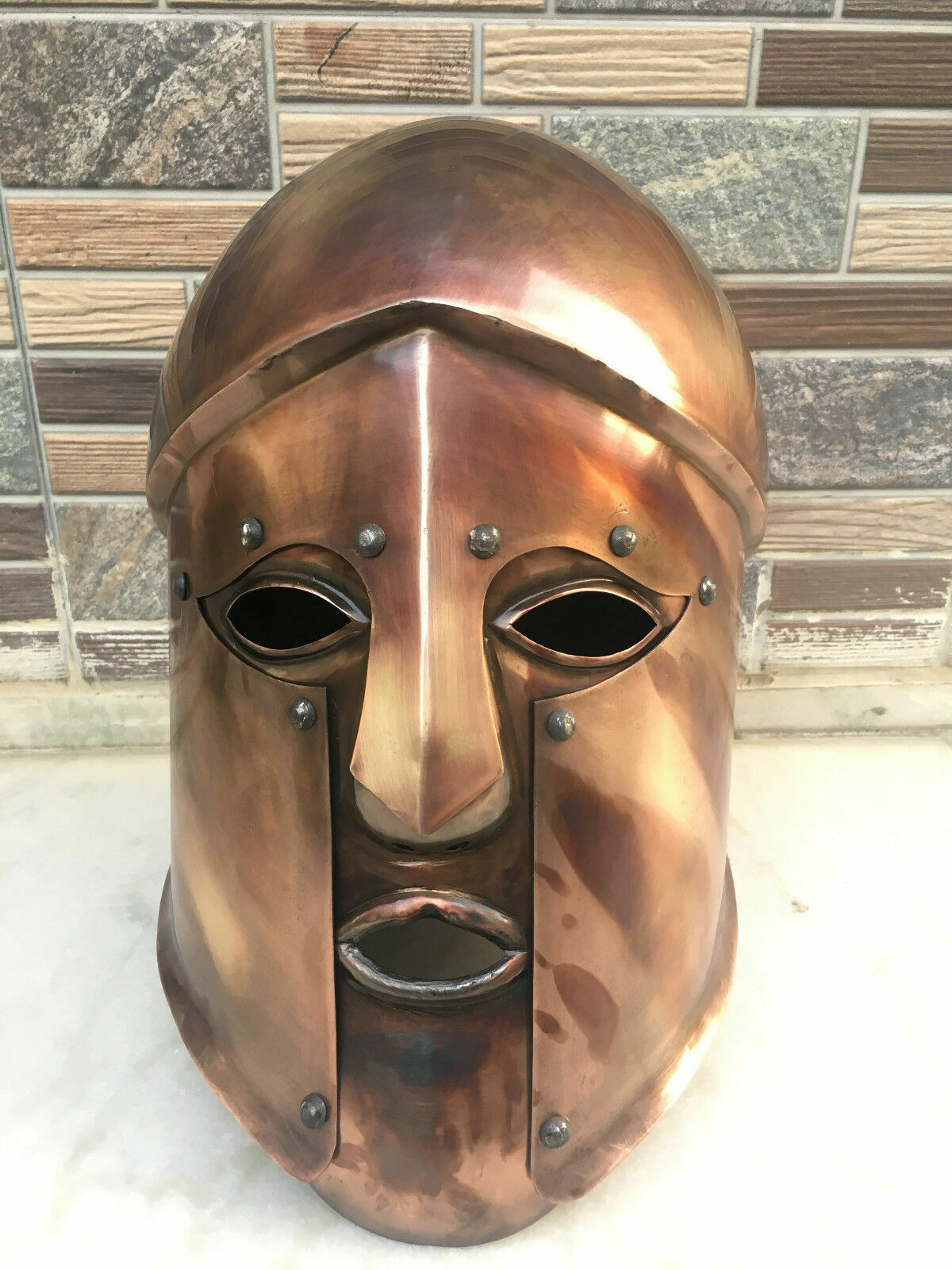 Medieval Copper Finish Greek Corinthian helmet made from 18ga metal ...