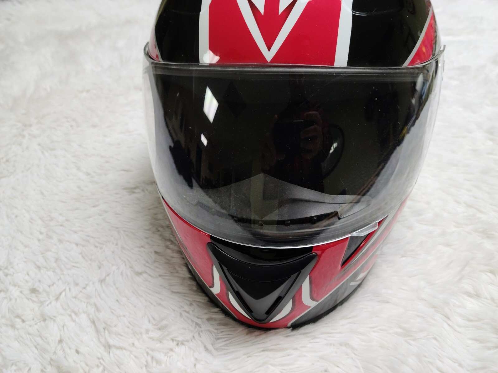HCI Red Blade Full Face Motorcycle Helmet Fully-Vented w/ ABS Shell 75 ...