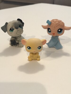 Littlest Pet Shop LPS Authentic Bulldog #446 Lamb #447 Mouse #448 | eBay