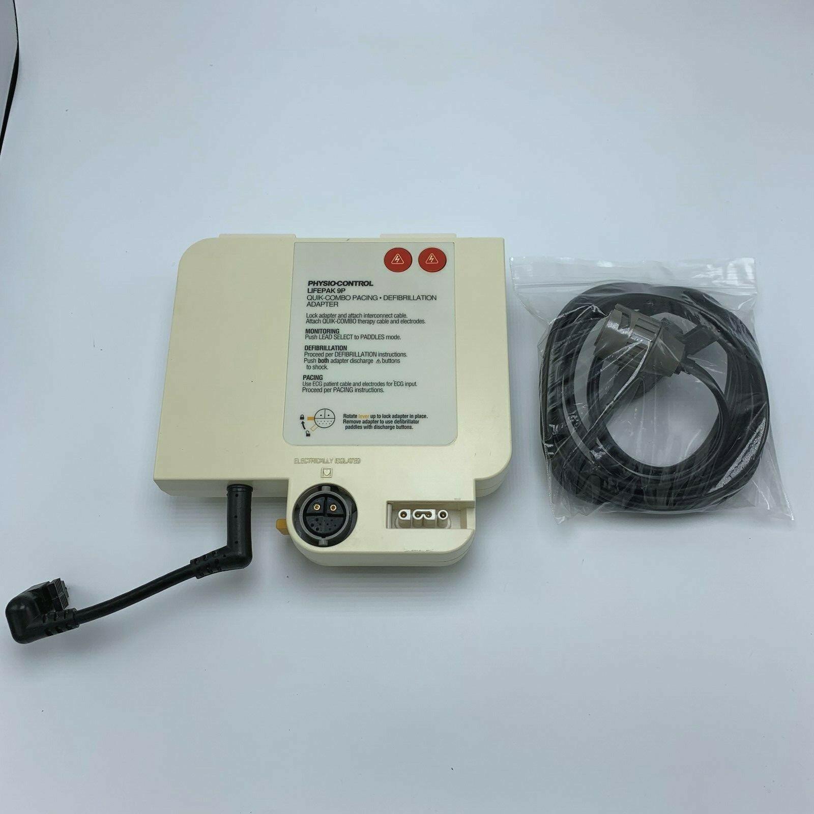 Physio Control LifePak 9P Quick-Combo Pacing Adapter With Cable - P/N ...