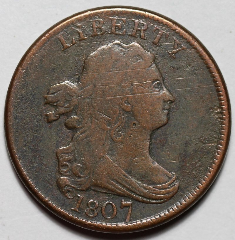 1807 Draped Bust Half Cent - US 1/2c Copper Coin | eBay
