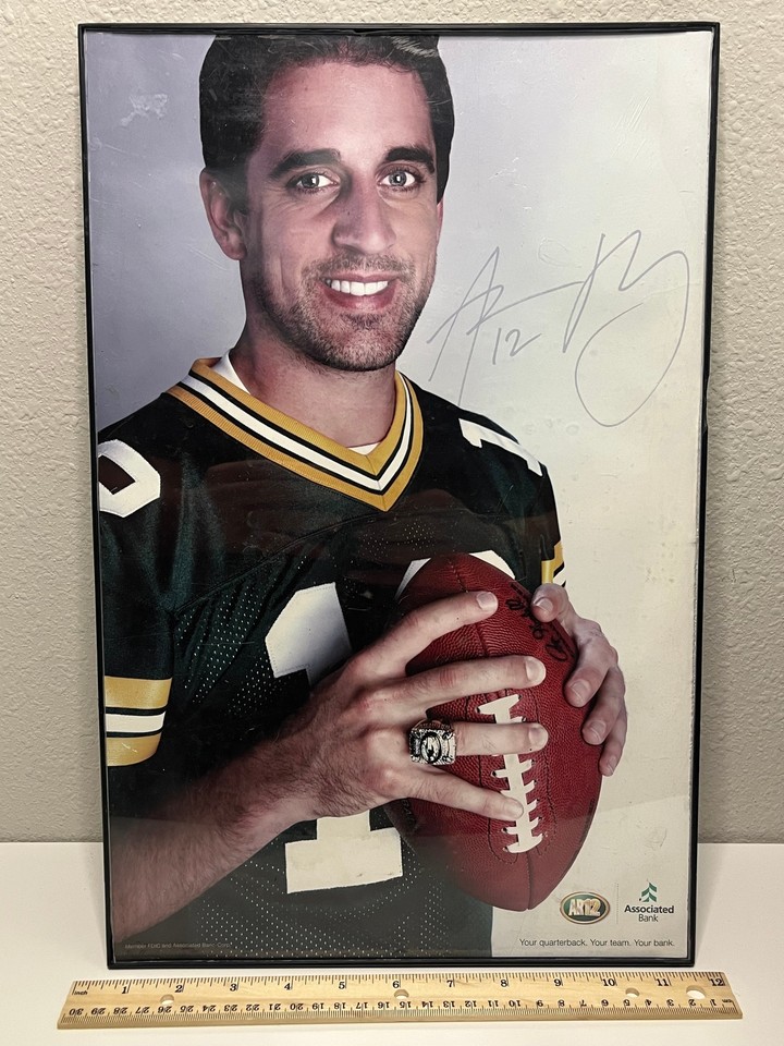 Aaron Rodgers Facsimile Autograph Promotional Poster NFL Green Bay ...