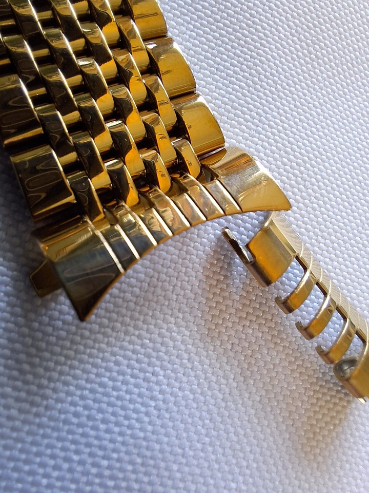 Omega Replacement Beads Of Rice Vintage Watch Strap 18K Yellow Gold ...