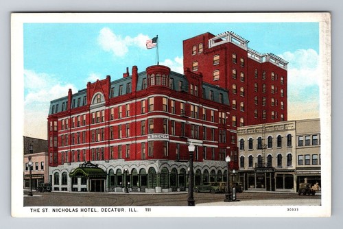 Decatur IL-Illinois, St Nicholas Hotel, Advertising, Antique Vintage ...