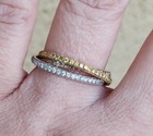 14K Gold Tri-Color Rolling Ring Milgrain, Diamond Eternity Ring ...