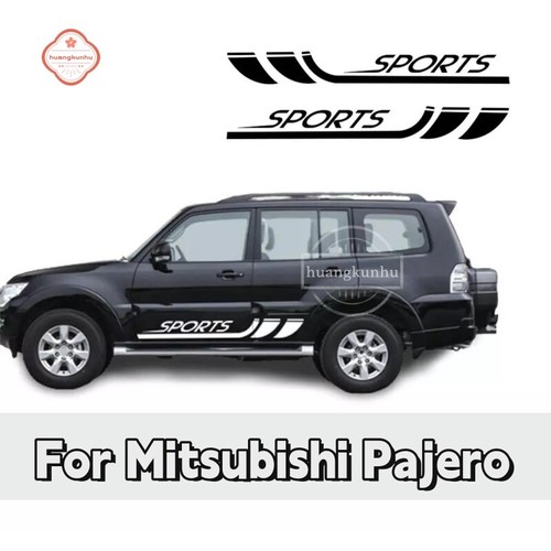 For Mitsubishi Pajero Sports Car Vinyl Side Door Stripes Decal Kit 2PCS ...