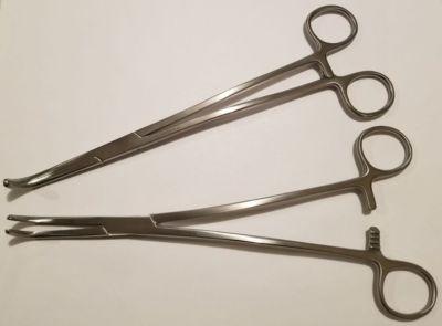 9" Gray Cystic Duct Forceps WITHOUT Teeth SET OF 2 Surgical Instrument ...