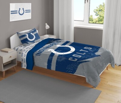 Indianapolis Colts NFL Slanted Stripe 4-Piece Twin Bed Set - F49451823 ...