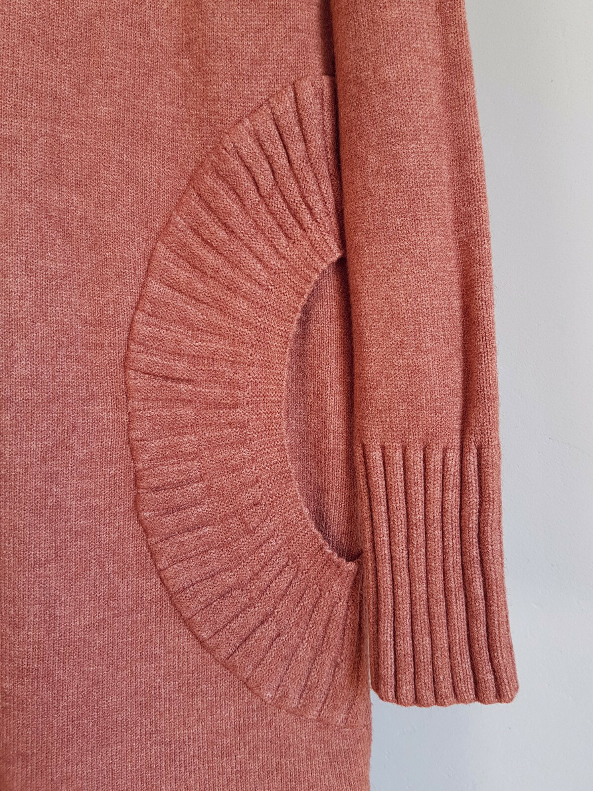 ITALY - Strickmantel Long Strick Jacke Pullover mit Taschen Gr.42 Terra ...