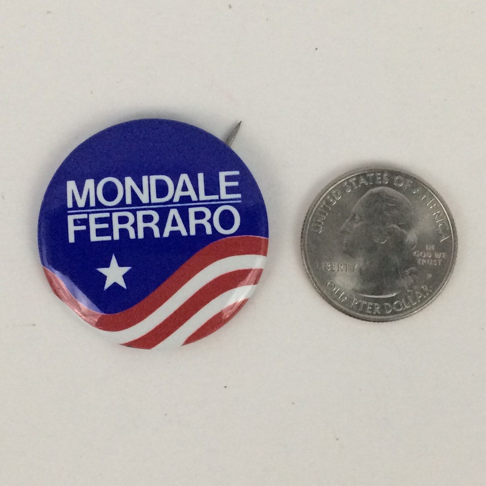 VTG Walter Mondale Geraldine Ferraro Pinback Button 1984 Presidential ...
