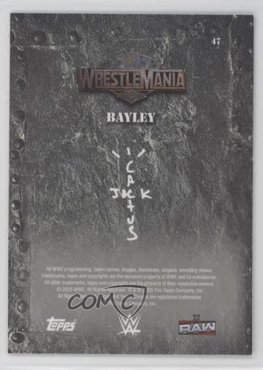 2025 Topps Chrome WWE Cactus Jack x Wrestlemania Bayley #47 | eBay