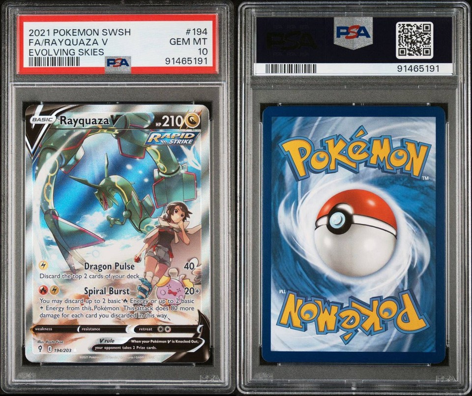 Pokemon Rayquaza V Evolving Skies Full Alt Art #194 PSA 10 Gem Mint | eBay