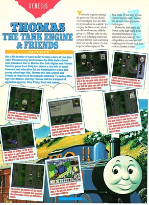 1993 SEGA GENESIS THOMAS THE TANK ENGINE & FRIENDS Video Game Review ...