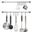 2 Pack Wall Mount Stainless Steel Kitchen Utensil Rack with 7 Hooks ...