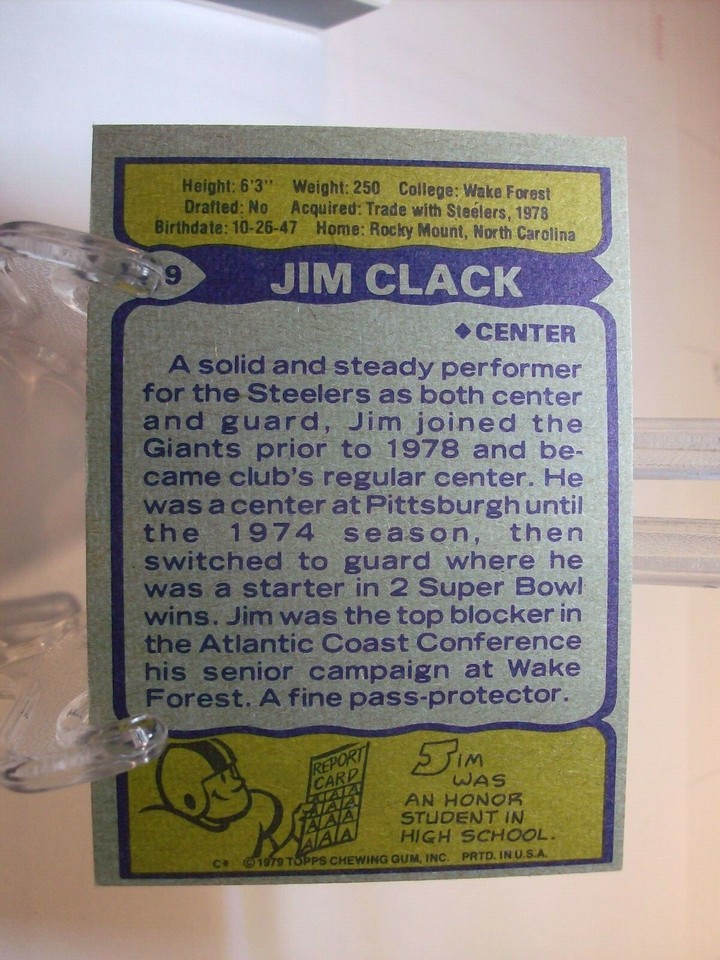 1979 Topps Football Card #99 Jim Clack RC (88070) | eBay