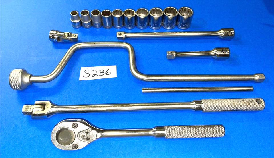 PROTO TOOLS LOS ANGELES 17 PIECE 1/2 DRIVE SAE. GENERAL SERVICE SOCKET ...