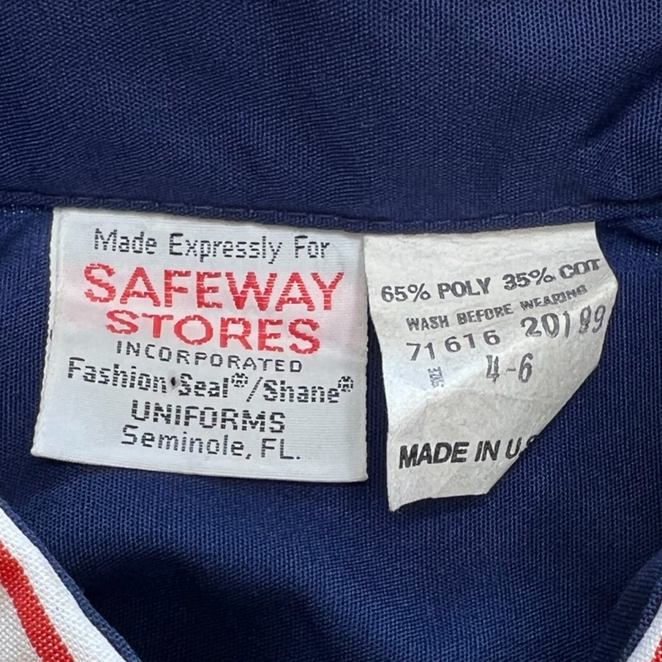 Vintage 80s Safeway Grocery Store Employee Uniform Shirt 1980s ...