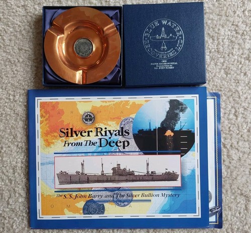 SS John Barry Shipwreck Copper-Base Ashtray- Saudi Arabia Silver Riyal ...