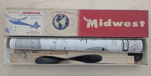 Vintage Midwest Jabberwock Wood Model Airplane Kit Class C Cabin Model ...
