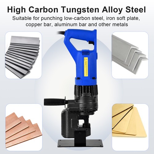 1200W Electric Hydraulic Hole Puncher Knockout Punching Machine Set w/5 ...