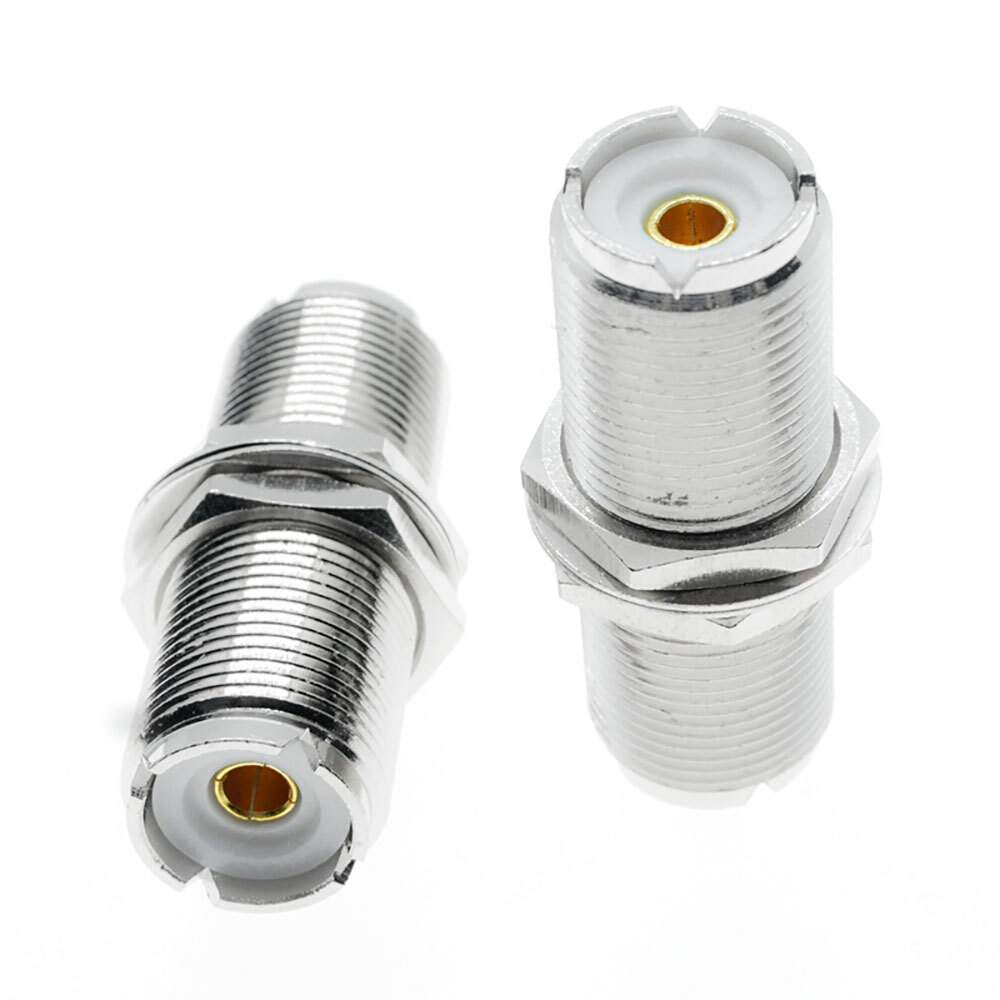 2PC UHF female to UHF SO239 Female Jack Nut Bulkhead RF Mount Adapter ...