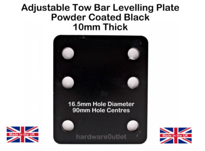 BLACK Tow Bar LEVELING DROP PLATE Adjustable 130 x 150 x 10.0 mm Made ...